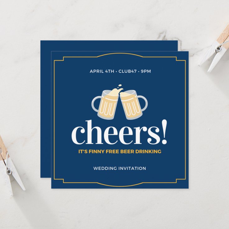 Funny Free Beer And A Wedding Invitation | Zazzle