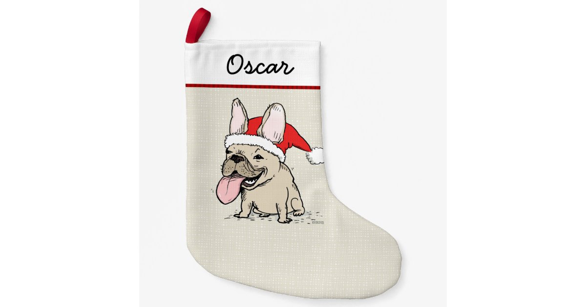 Funny French Bulldog Santa Dog Frenchie Holiday Small Christmas ...