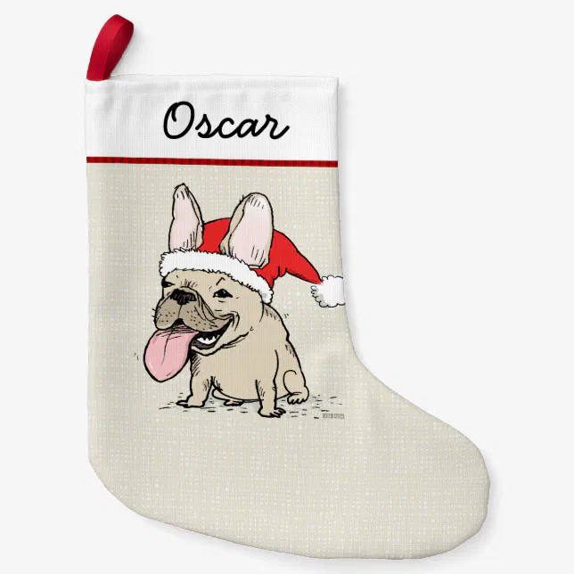 Funny French Bulldog Santa Dog Frenchie Holiday Small Christmas ...