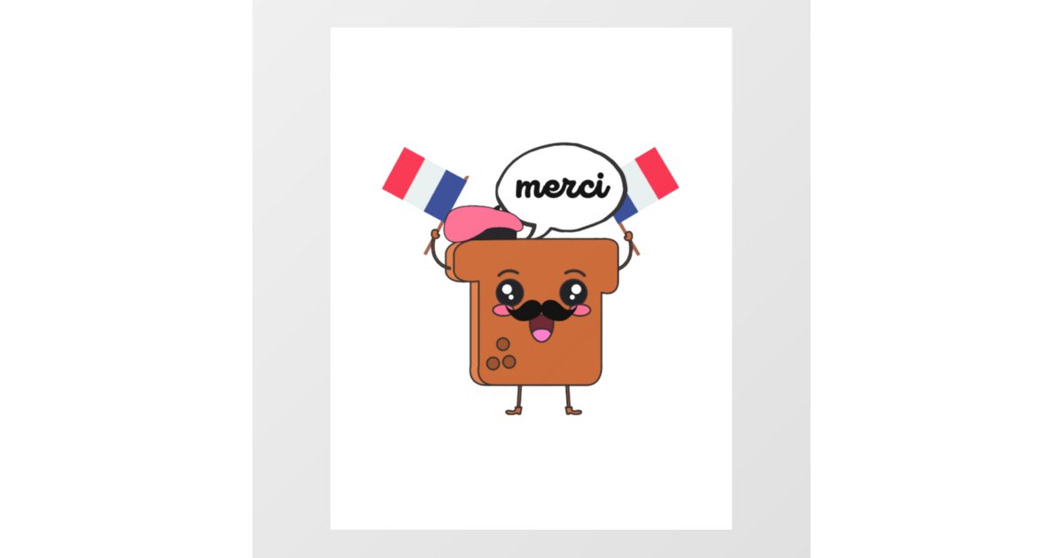 Funny French Toast "Merci" Floor Decals | Zazzle