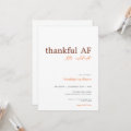 Funny Friendsgiving Thankful AF Invitation | Zazzle