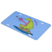 Funny frog and fly cartoon license plate | Zazzle