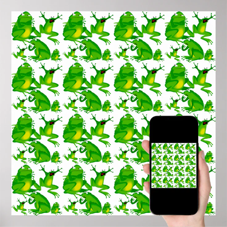 Funny Frog Emotions Angry Mad Curious Scared Frogs Poster | Zazzle
