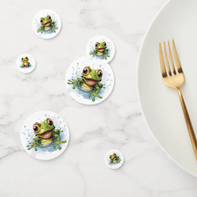 Funny frog for baby shower confetti | Zazzle