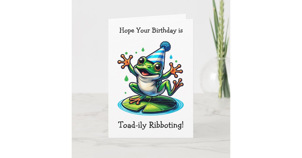 Funny Frog Themed Birthday Card | Zazzle