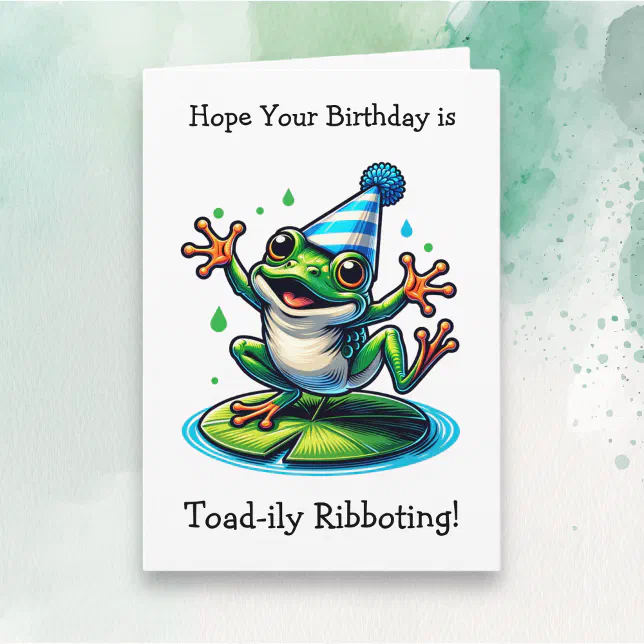 Funny Frog Themed Birthday Card | Zazzle