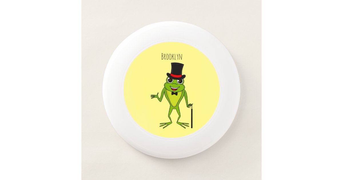 Funny frog with top hat cartoon Wham-O frisbee | Zazzle