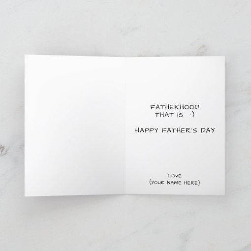Funny From the Hood Fatherhood Happy Father's Day Thank You Card | Zazzle