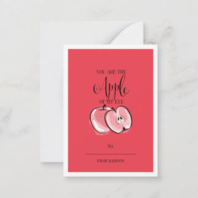 Funny Fruit Pun Apple Classroom Valentine Card | Zazzle