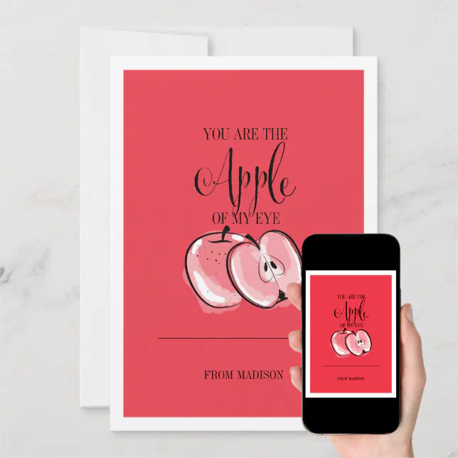 Funny Fruit Pun Apple Valentine Card | Zazzle