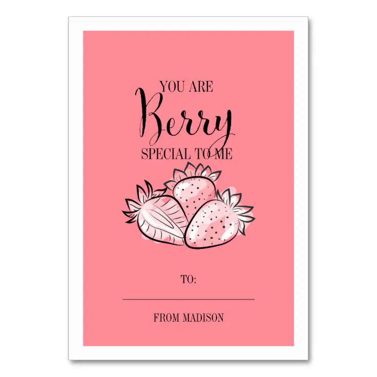 Funny Fruit Pun Berry Classroom Valentine Card | Zazzle