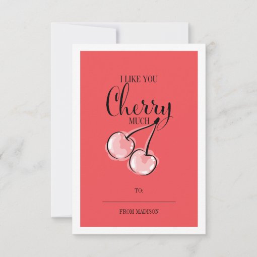 Funny Fruit Pun Cherry Classroom Valentine Card | Zazzle