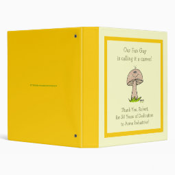 Funny Fun Guy Cartoon Cute Retirement Scrapbook 3 Ring Binder | Zazzle