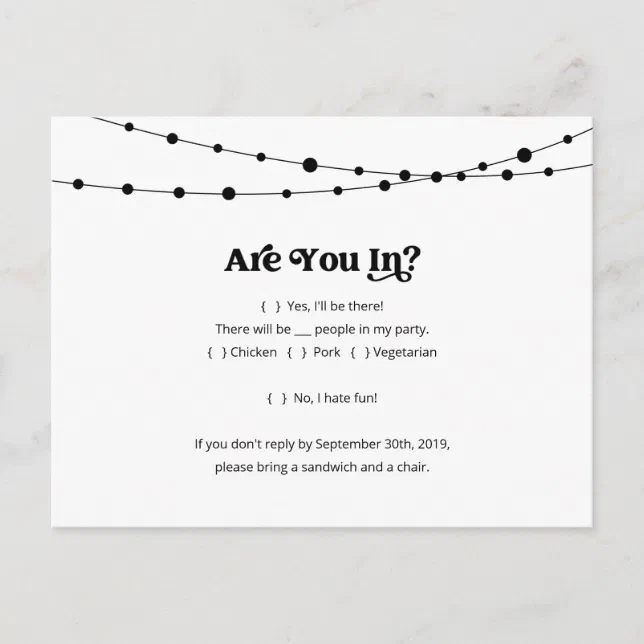 Funny & Fun RSVP Postcard | Zazzle