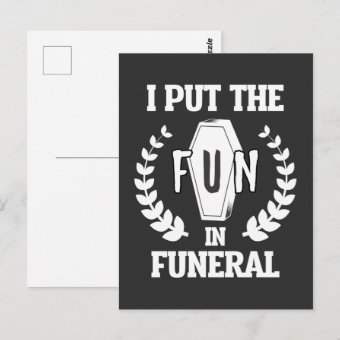 Funny Funeral Director Humor Mortician Mortuary Postcard | Zazzle