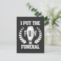 Funny Funeral Director Humor Mortician Mortuary Postcard | Zazzle