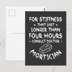 Funny Funeral Director Humor Mortician Profession Postcard | Zazzle