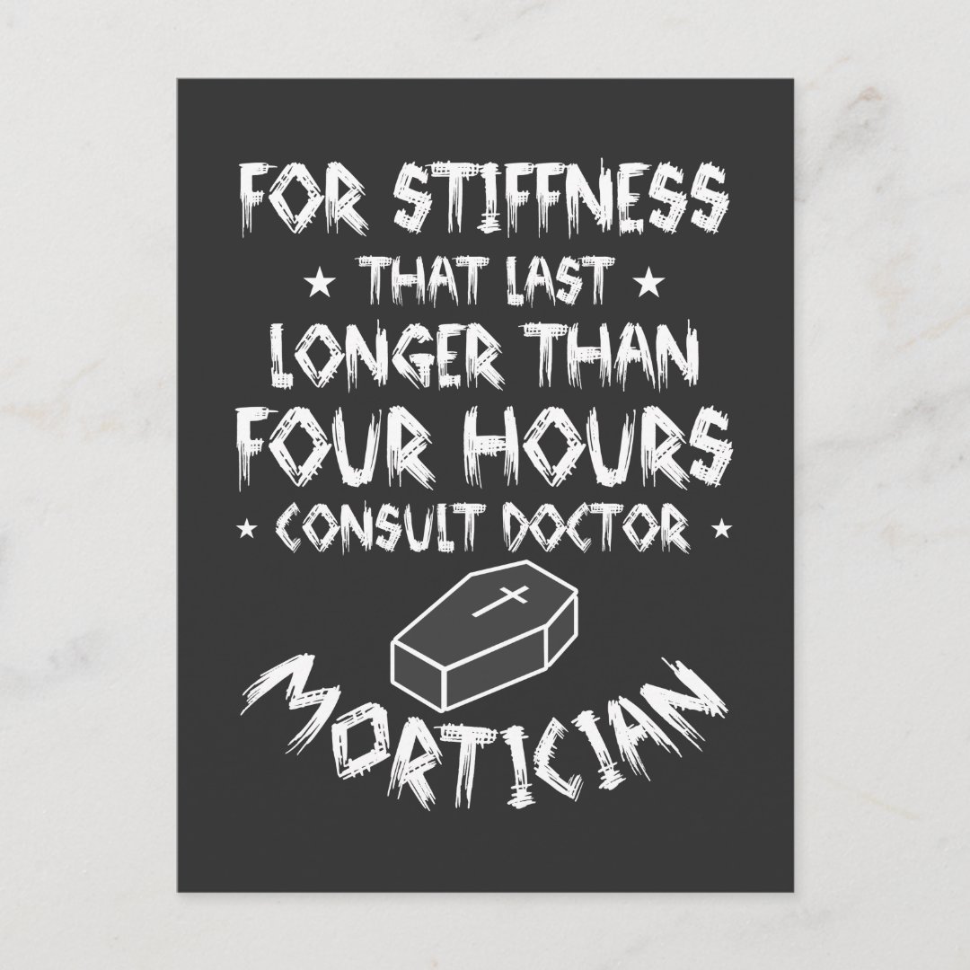Funny Funeral Director Humor Mortician Profession Postcard | Zazzle