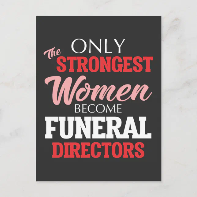 Funny Funeral Director Woman Mortician Mom Postcard | Zazzle