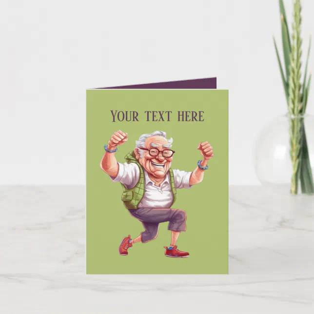 funny funny old man add message card | Zazzle
