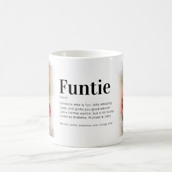 Funny Funtie Definition Auntie Photo Coffee Mug | Zazzle