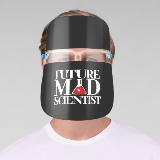 Funny Future Mad Scientist Face Shield | Zazzle.com