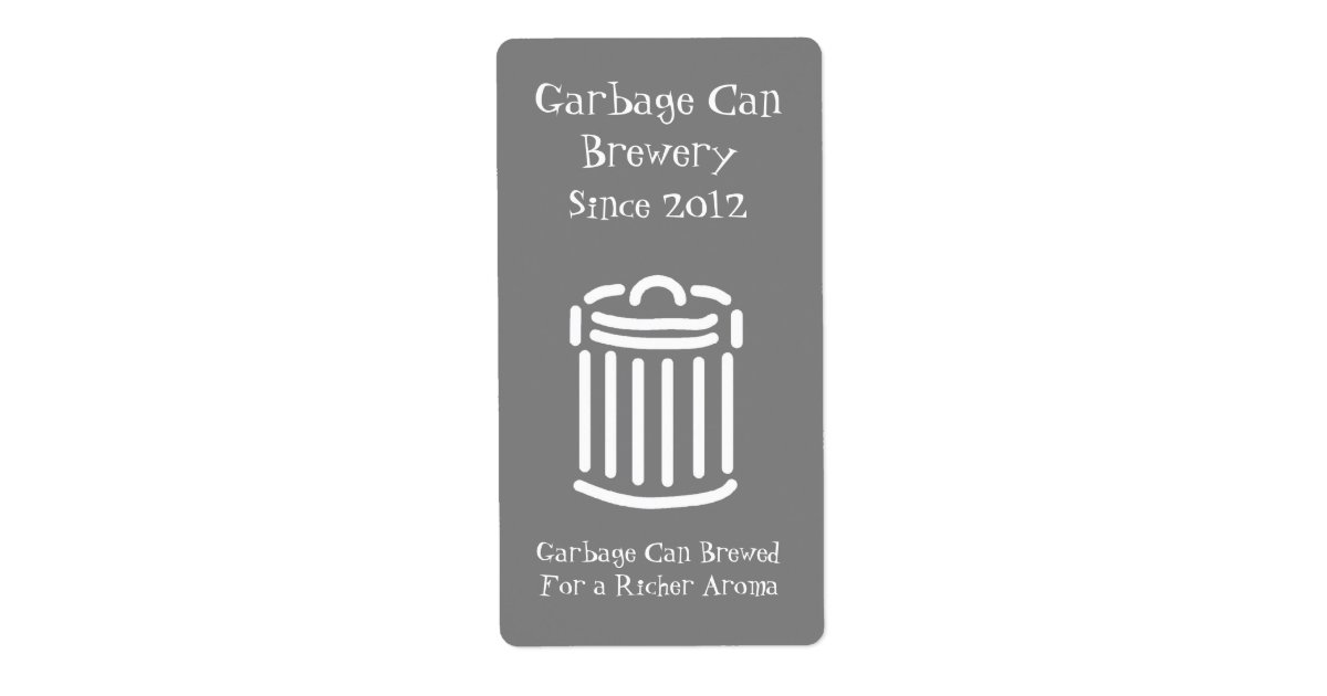 Funny Garbage Can Mini Beer Label | Zazzle