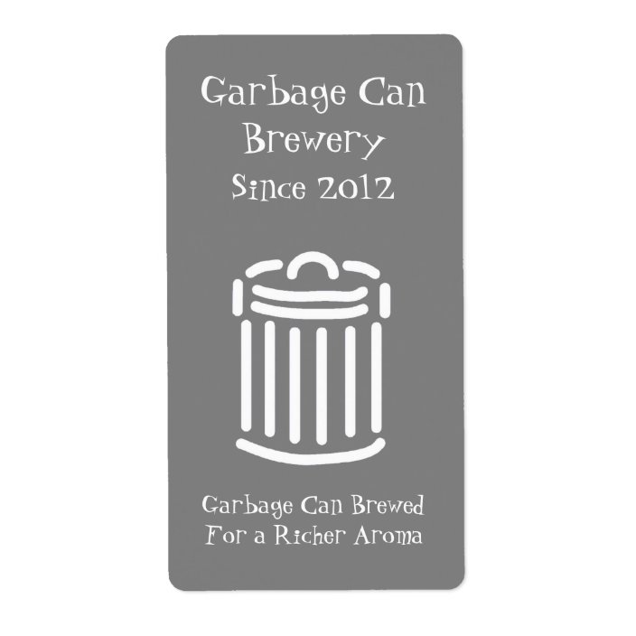 Funny Garbage Can Mini Beer Label | Zazzle.com