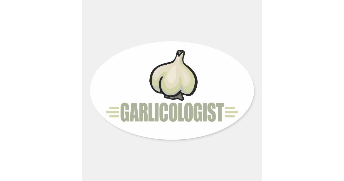 Funny Garlic Oval Sticker | Zazzle