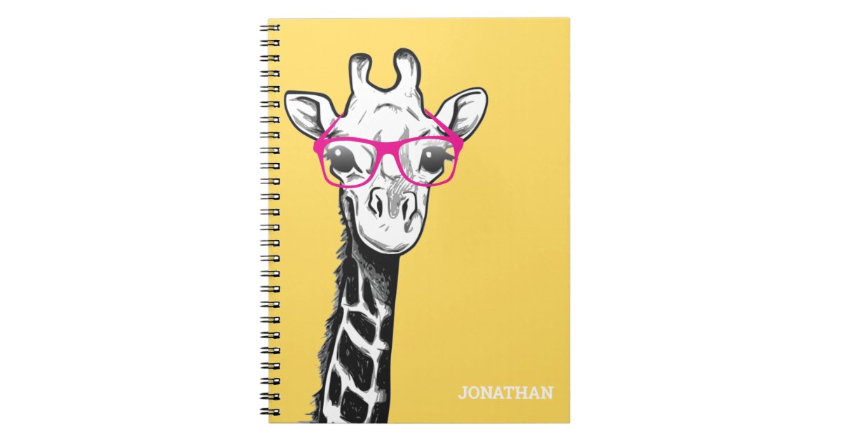 Funny Geek Giraffe Name Notebook | Zazzle