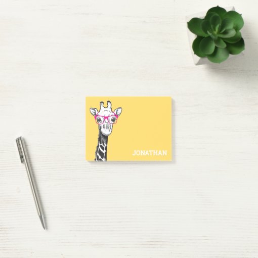 Funny Geek Giraffe Yellow Post-it Notes | Zazzle