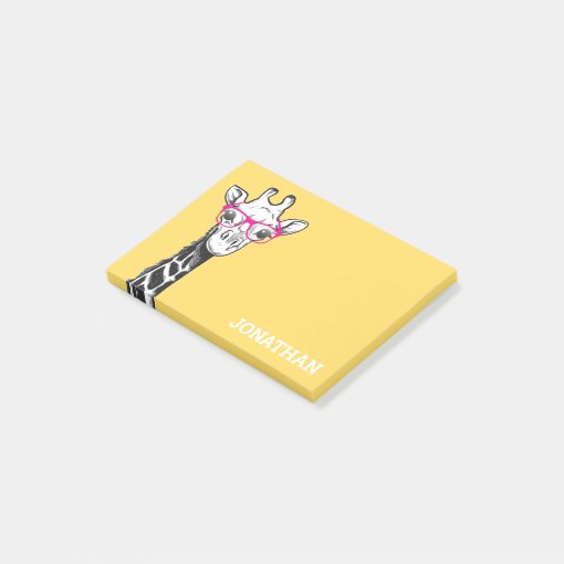 Funny Geek Giraffe Yellow Post-it Notes | Zazzle