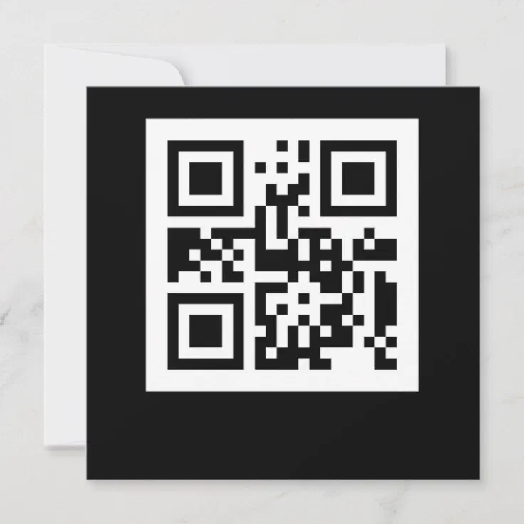 Funny Geek Human QR Code Barcode Code Scanner Invitation | Zazzle