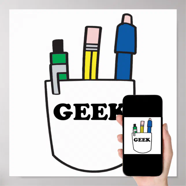 Funny GEEK Pocket Protector Poster | Zazzle