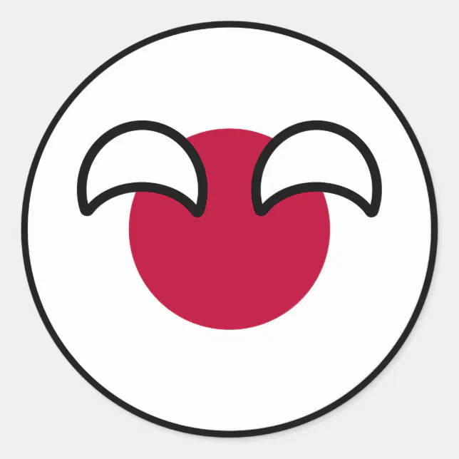 Funny Geeky Japan Countryball Flag Classic Round Sticker | Zazzle