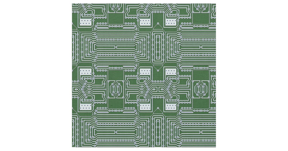 Funny Geeky Nerd Computer Circuit Board Pattern Fabric | Zazzle