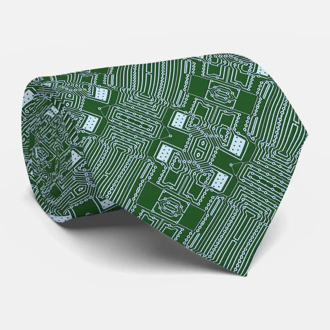 Funny Geeky Nerd Computer Circuit Board Pattern Neck Tie | Zazzle