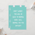 funny get well don't worry be back to normal card | Zazzle