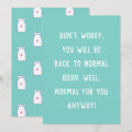 funny get well don't worry be back to normal card | Zazzle
