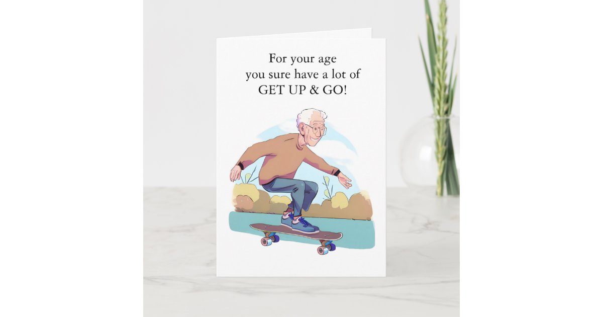 Funny Get Well from Bladder Surgery Skateboarder Card | Zazzle