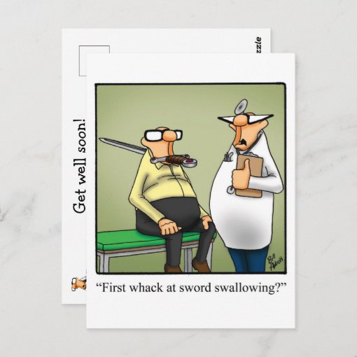 Funny Get Well Humor Postcard | Zazzle