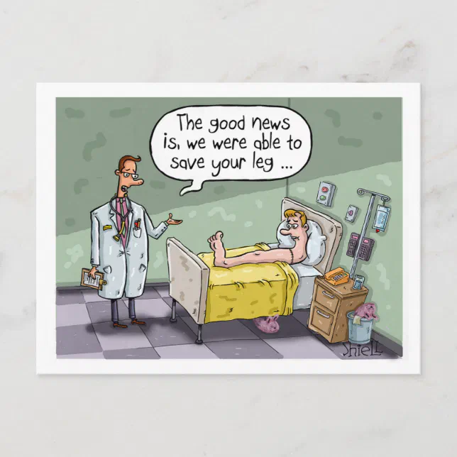 Funny GET WELL SAVE the Leg Postcard | Zazzle