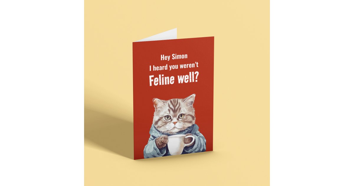 Funny Get Well Soon Folded Greeting Card | Zazzle