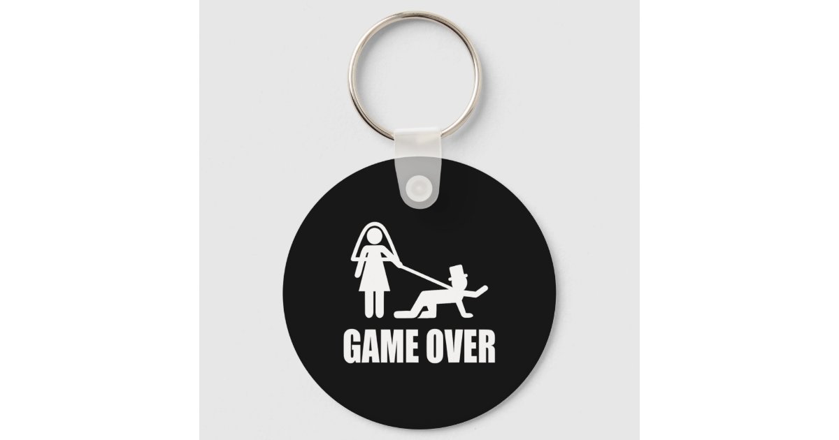 Funny Getting Married Game Over Wedding Gag Team G Keychain | Zazzle