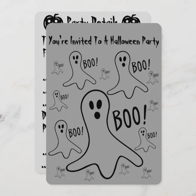 funny ghosts shouting boo halloween Party Invite | Zazzle