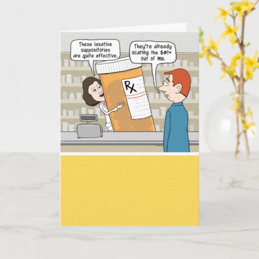 Funny Giant Laxative Pills Get Well Card | Zazzle
