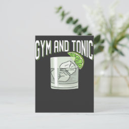 Funny Gin Tonic Pun Gym Fitness Humor Postcard | Zazzle