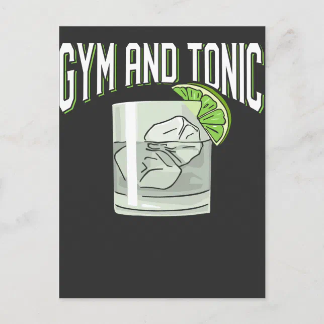 Funny Gin Tonic Pun Gym Fitness Humor Postcard | Zazzle