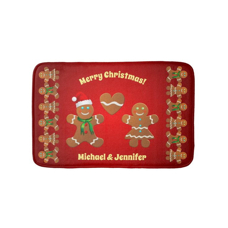 Funny Gingerbread Cookies Bath Mat | Zazzle