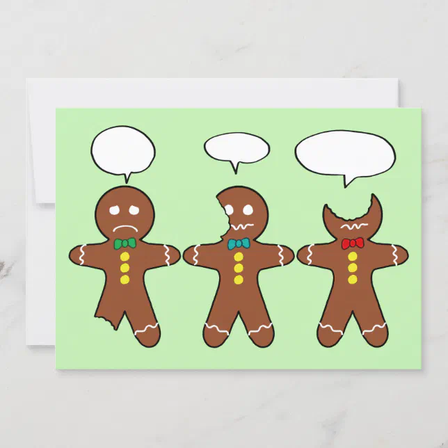 Funny Gingerbread Men Cookies Enter Your Text Holiday Card | Zazzle